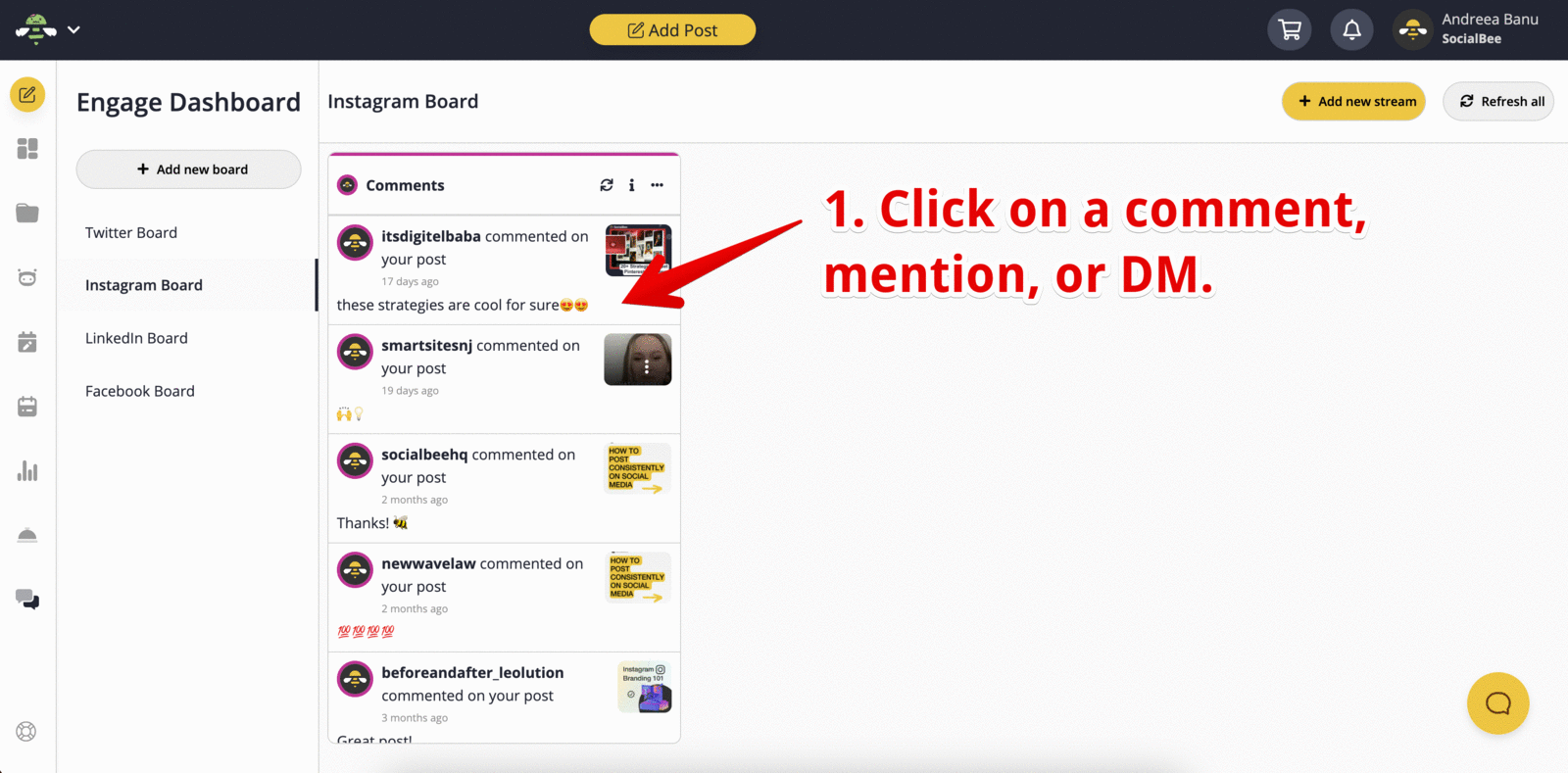 The Engage Module: Manage Your Comments, DMs, and Mentions – SocialBee ...