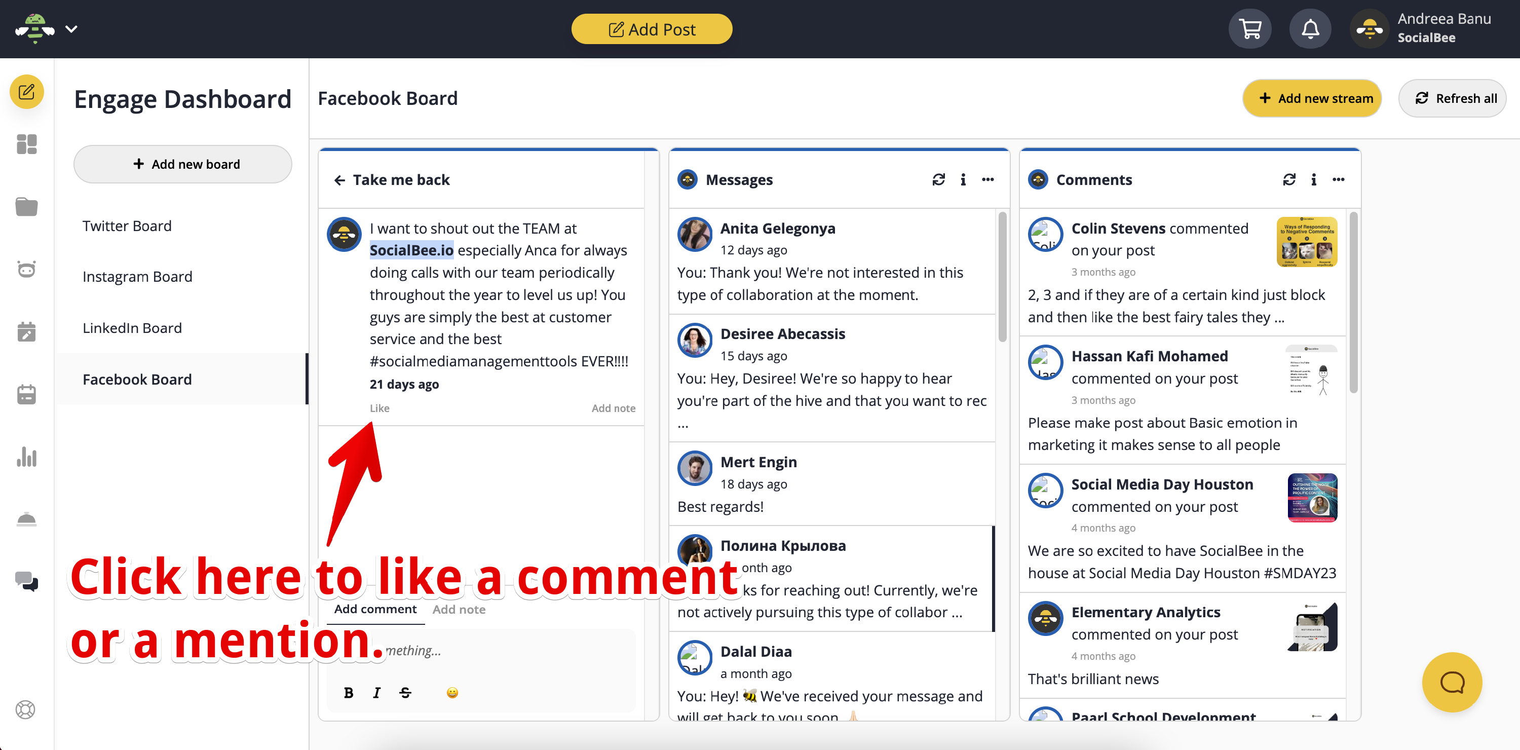 The Engage Module: Manage Your Comments, DMs, and Mentions – SocialBee ...