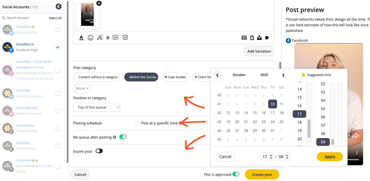 How to schedule and post Reels on Facebook – SocialBee Help Documentation